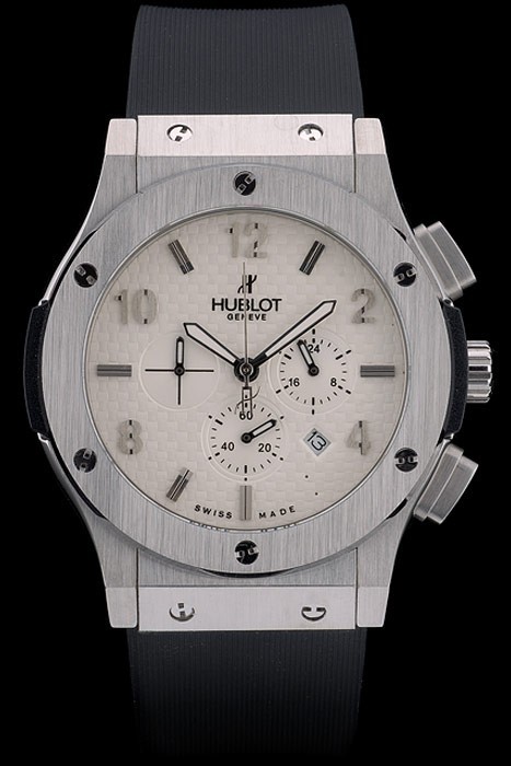 Hublot Big Bang Black Rubber Strap White Checkered Dial 80197 ...